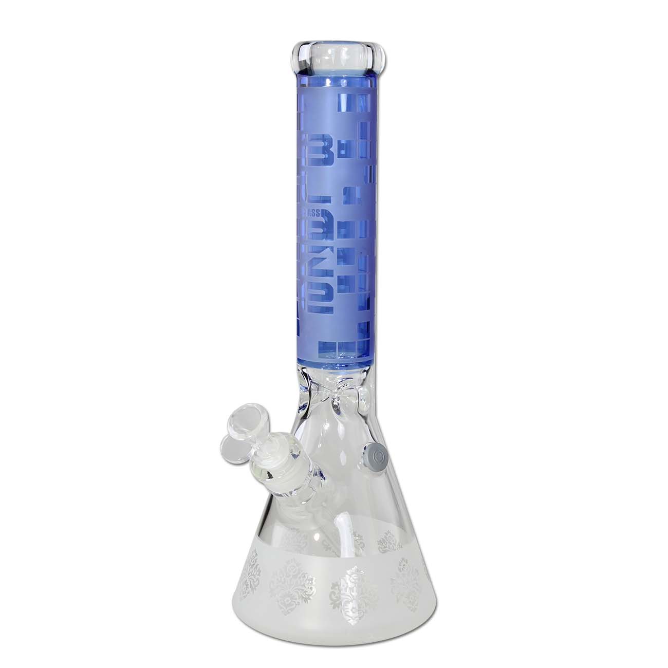 BLAZE GLASS Sandblazer Beaker Bong Ice blau | Black Leaf